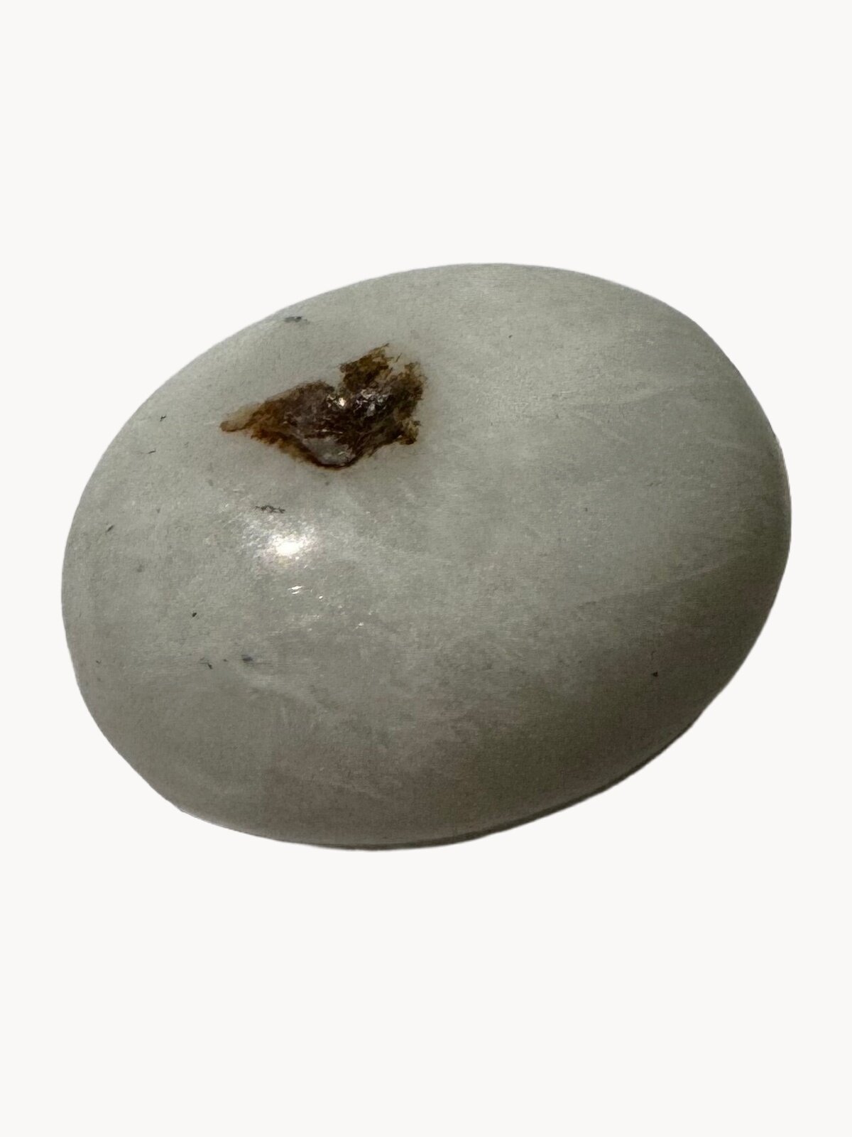 Лунный камень, Беломорит натуральный, галтовка, 1 штука, 1,5-2 см, белый