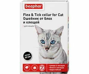 Beaphar flea & tick collar ошейник от блох и клещей для кошек черный 35см 12520