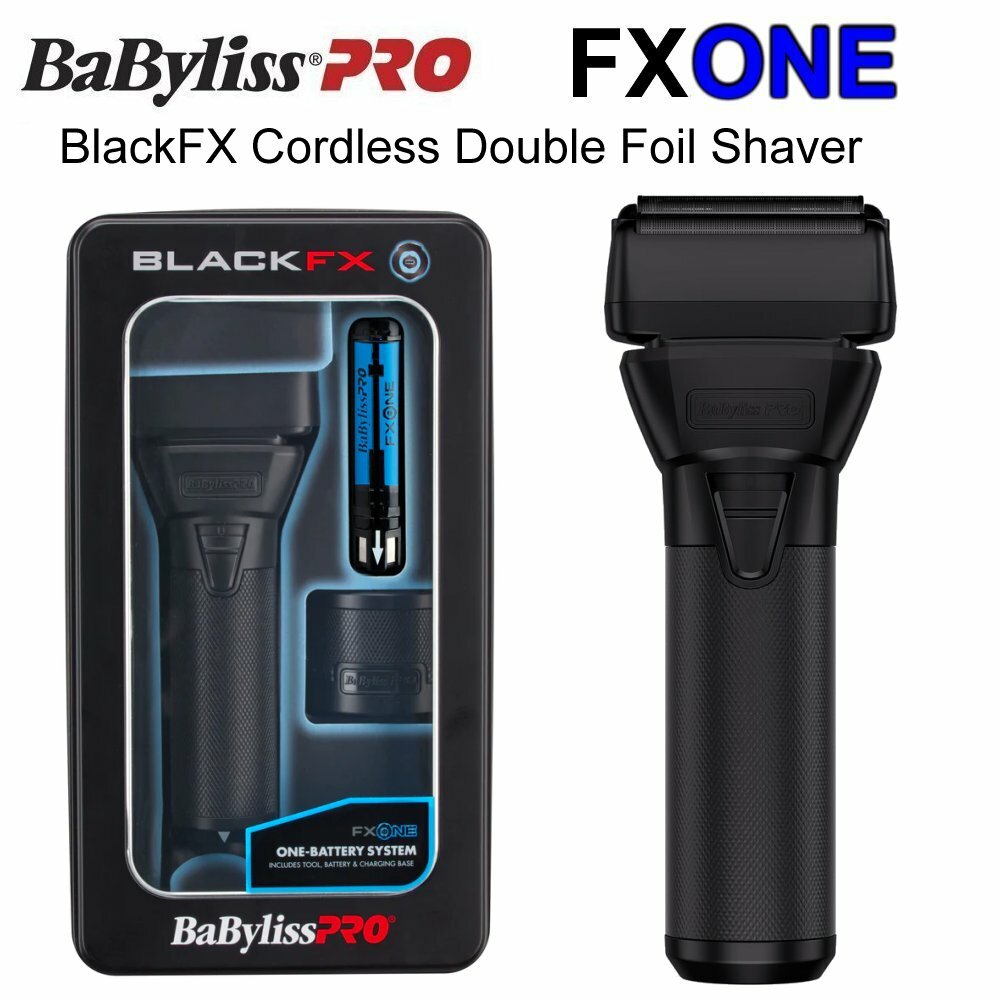 Шейвер BaByliss FXONE BLACK FX Цельнометаллическая бритва со сменной батареей. 10000об/мин, бесщёточный тихий мотор. Американская ревизия (переходник в комплекте)
