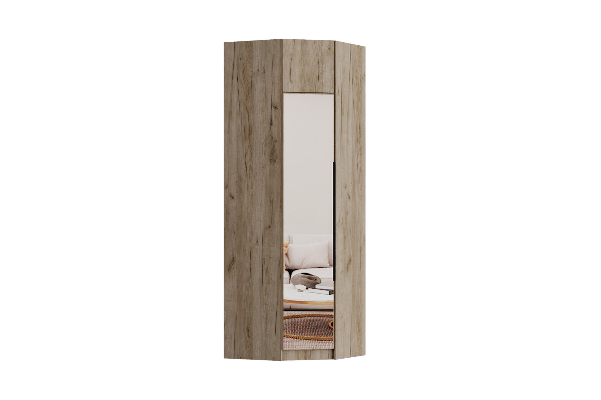 Шкаф-трапеция Гюнтер 800/800-520/520-2400 наполнение платье/белье цвет дуб крафт серый левый