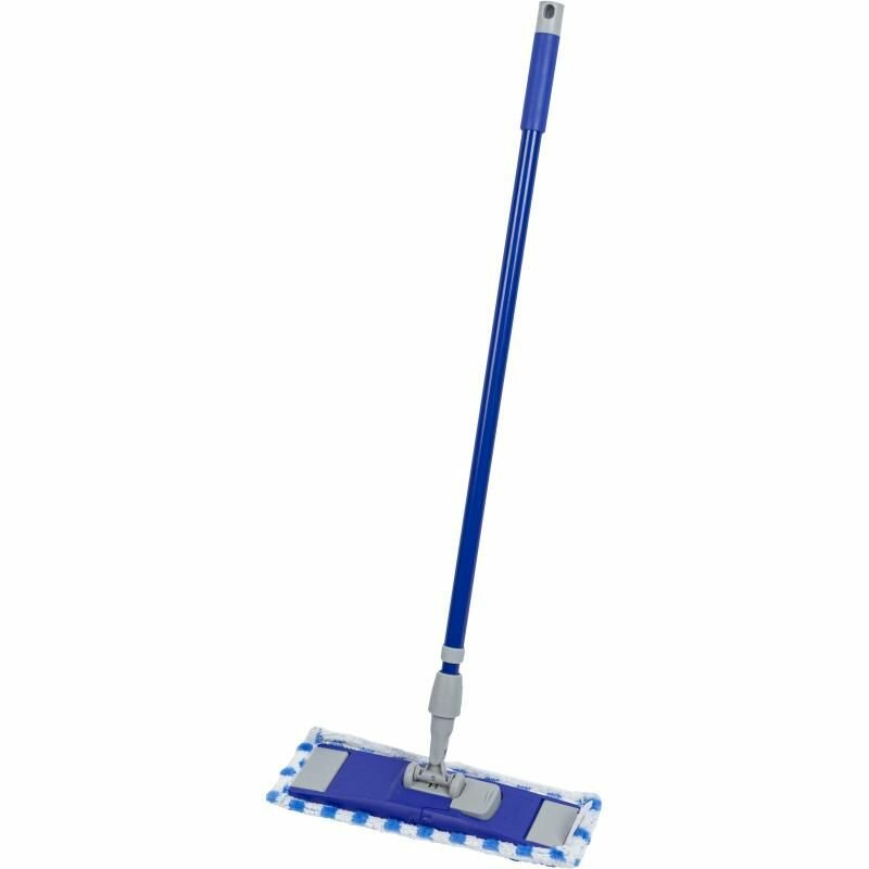 Швабра флаундер 34 х 10 см, насадка микрофибра, кнопки