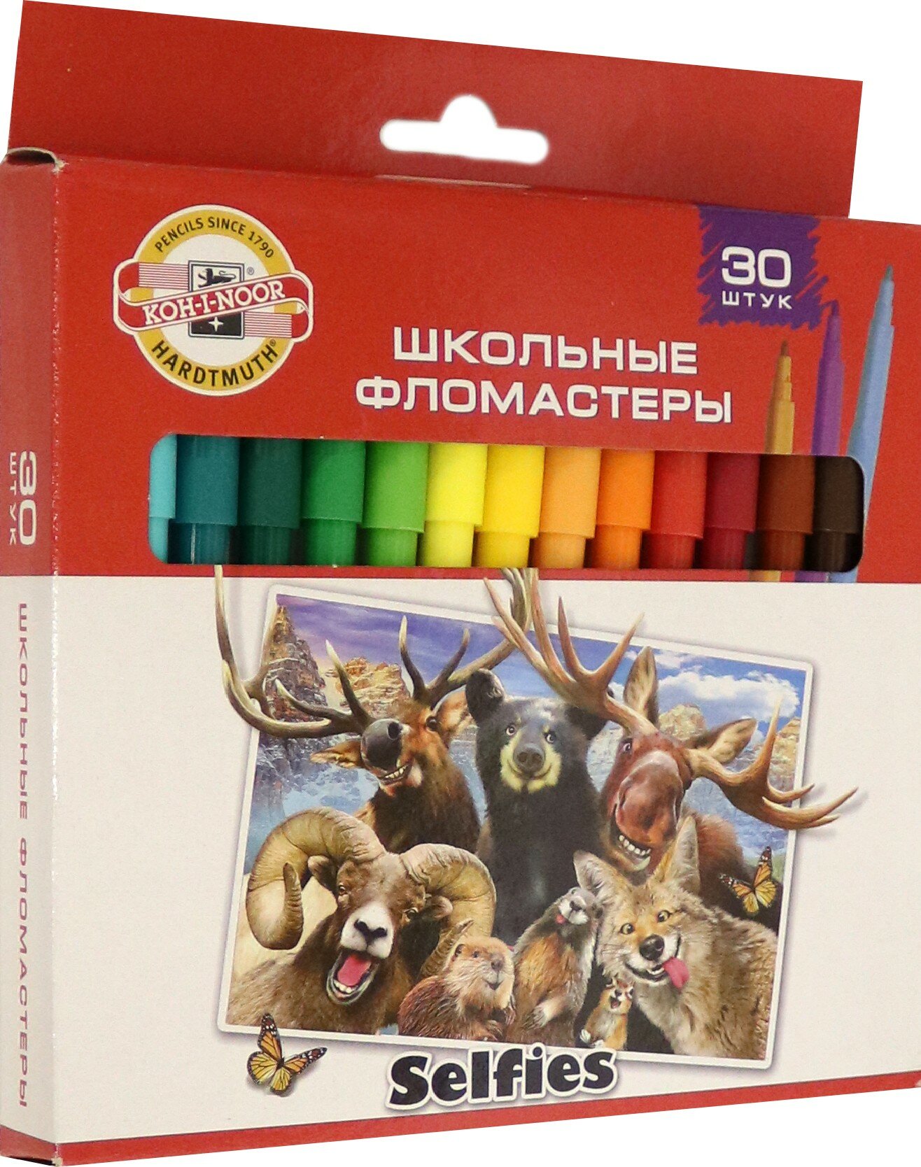 Фломастеры Selfies, 30 цветов, смываемые