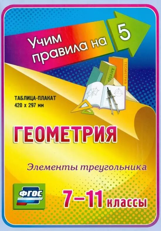 Геометрия. Элементы треугольника. 7-11 классы. Таблица-плакат (420х297) ()