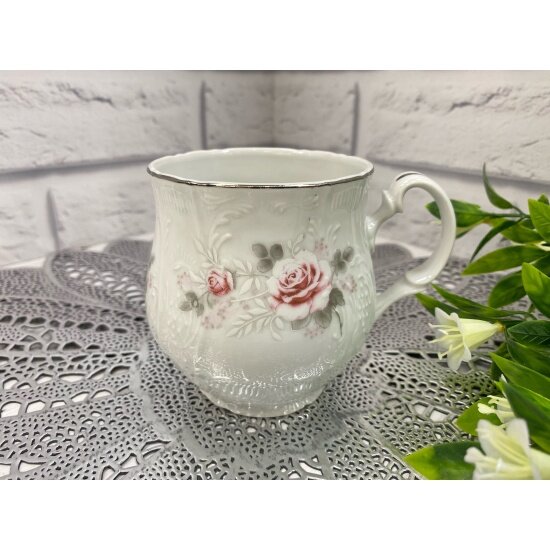 Кружка Bernadotte "Бледные розы отводка платина" Jonas 310 мл. (без блюдца)
