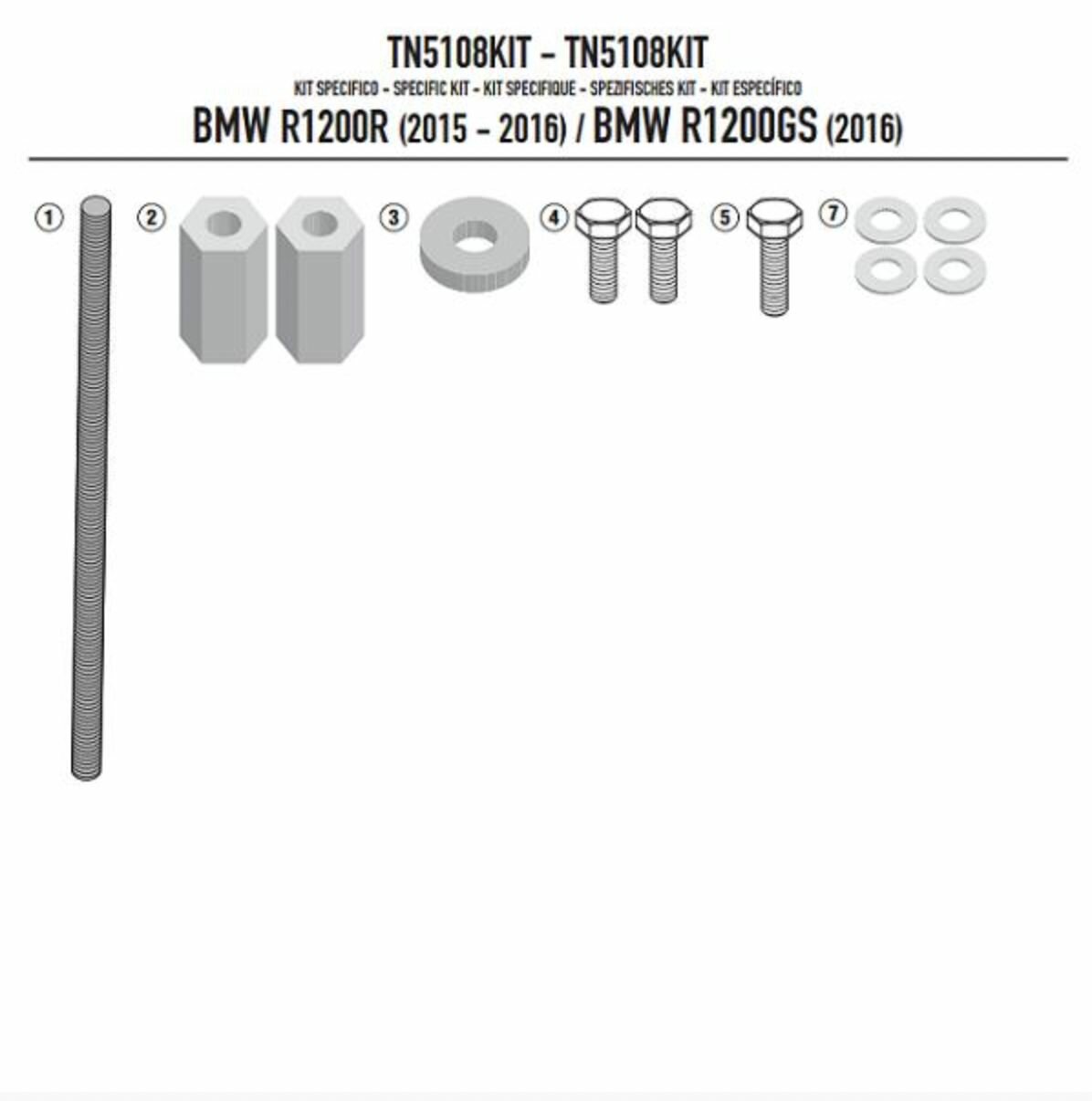 Крепеж GIVI TN5108KIT для дуг TN5108