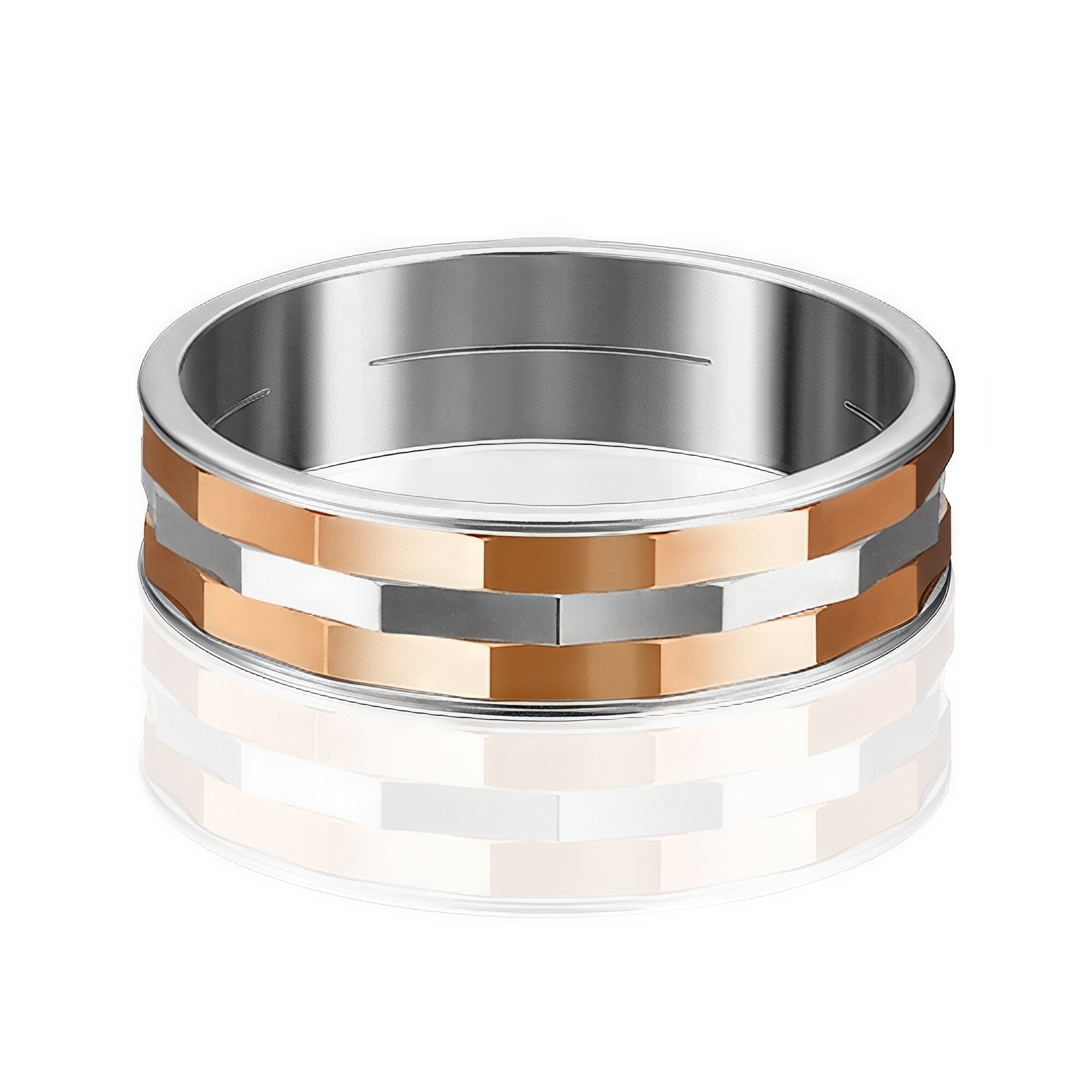 Кольцо обручальное, комбинированное золото, 585 проба