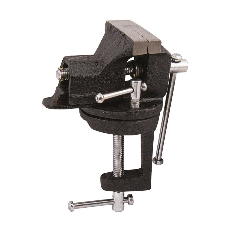 Тиски настольные, поворотные, 70мм, Biber, сделано из качественных и прочных материалов, цвет тисков черный