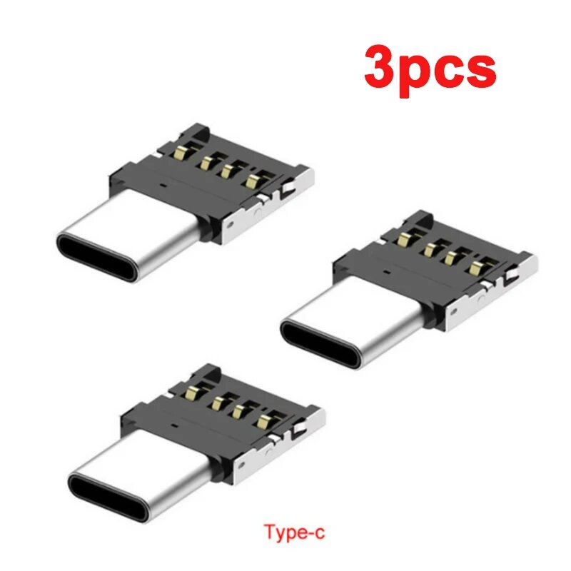 3x Type-C адаптер USB Type-C (папа)-USB 2.0 (мама)