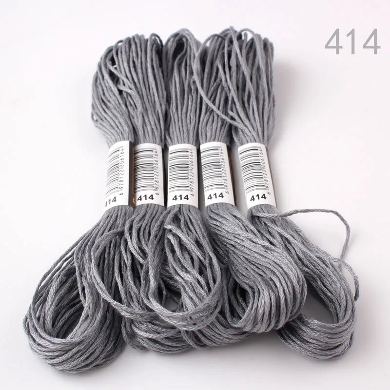 Полиэстеровые нитки для вышивки крестиком DMC, 10 шт. Серый, 414
