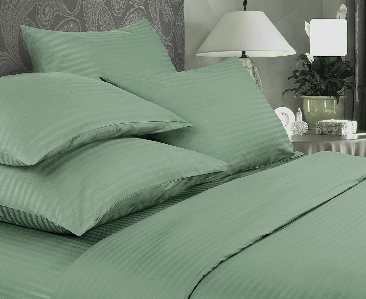 Постельное бельё страйп-сатин 2 спальное - 135 - Барбаденсис 1х1