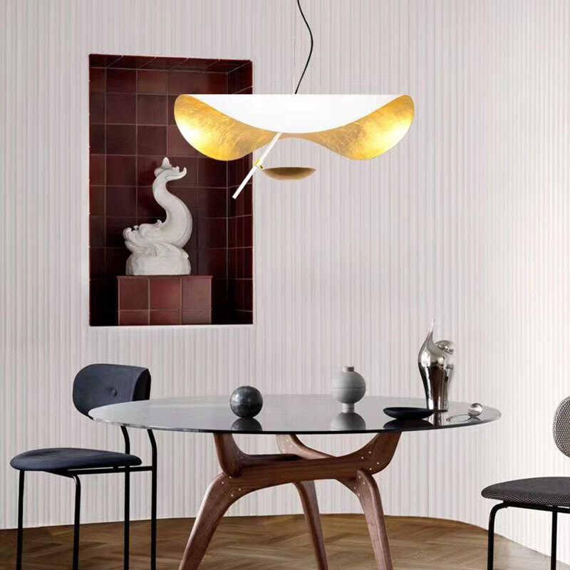 Металлический подвесной светильник со светодиодной подсветкой в виде листьев лотоса, 040