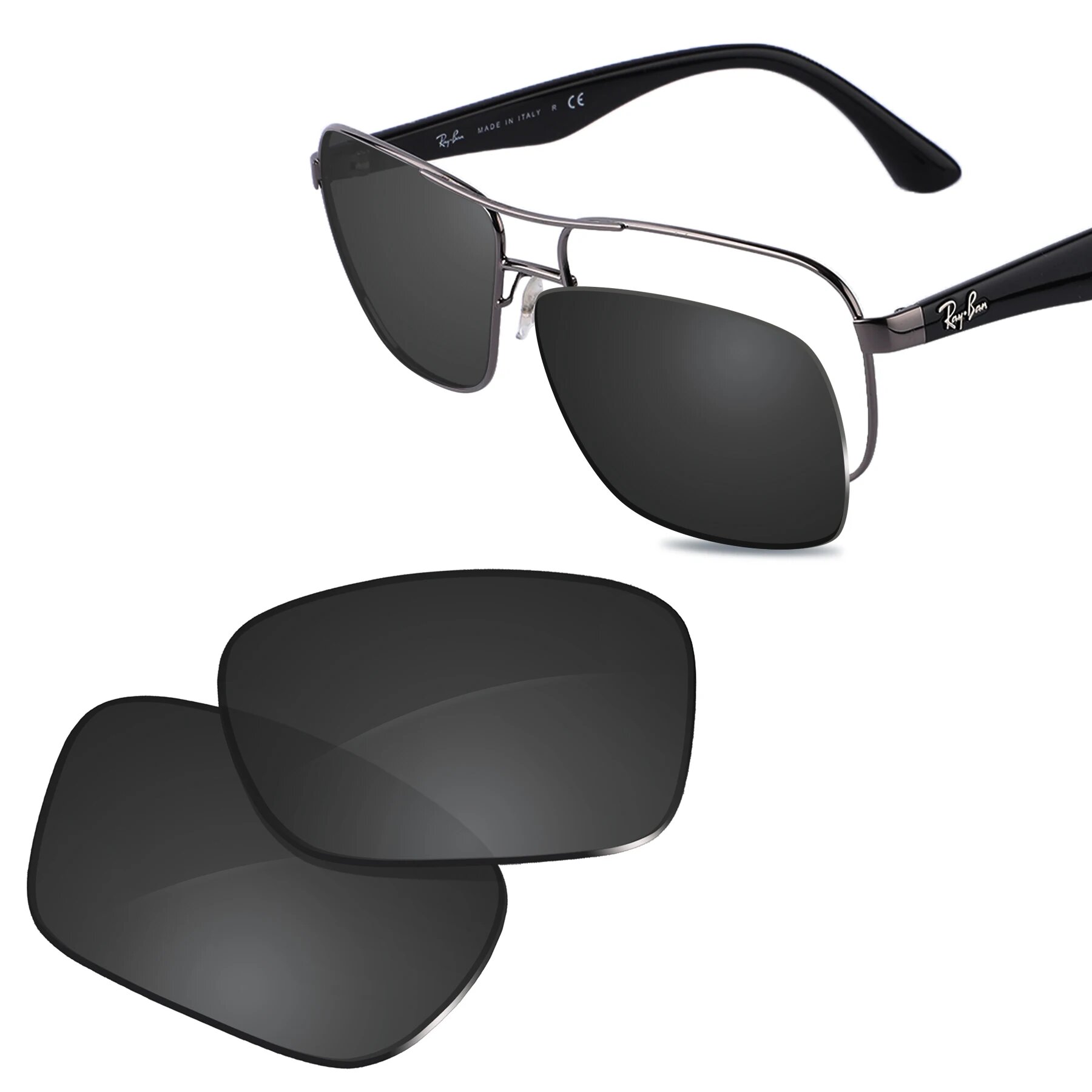 Glintbay Поляризованные линзы для Ray-Ban RB3516 Advanced Black, Черный