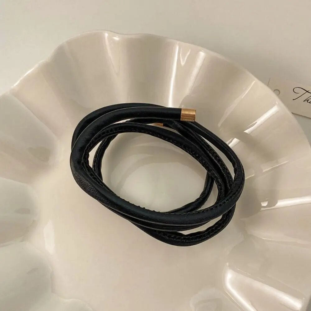 Резинка для волос в корейском стиле из полиуретана, однотонная, модный дизайн, гибкая, для причесок, аксессуар для волос, повязка для волос