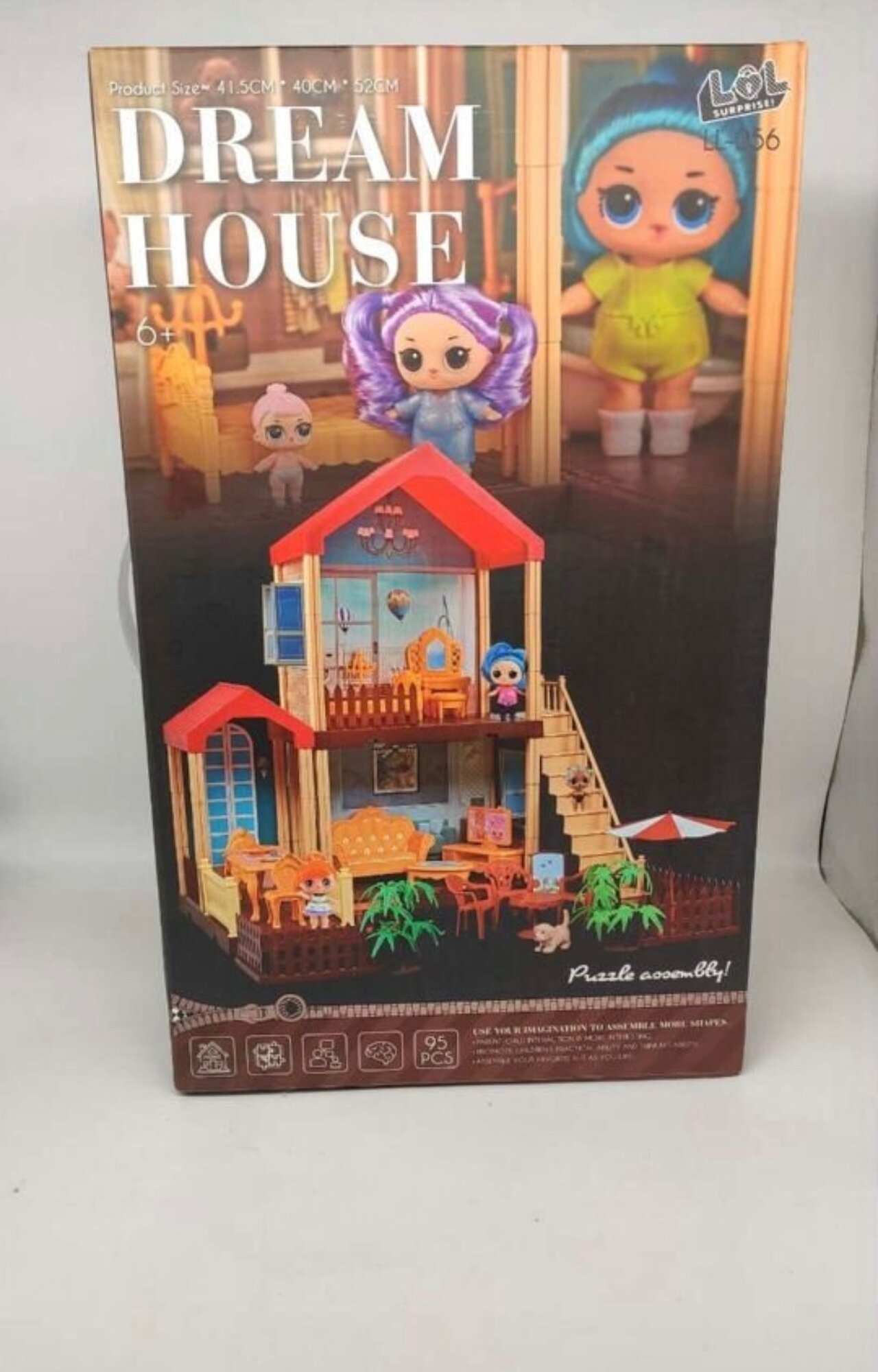 Кукольный дом "DREAM HOUSE", для кукол LОL, 95 деталь, с двумя куклами