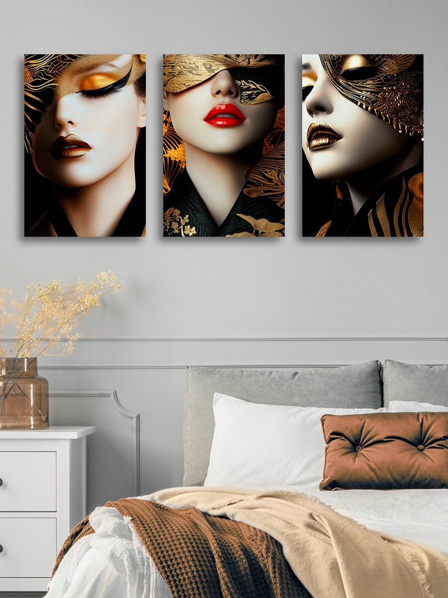 Комплект картин на холсте LOFTime 3 шт 40Х60 Гейша 1 КC-1119-4060