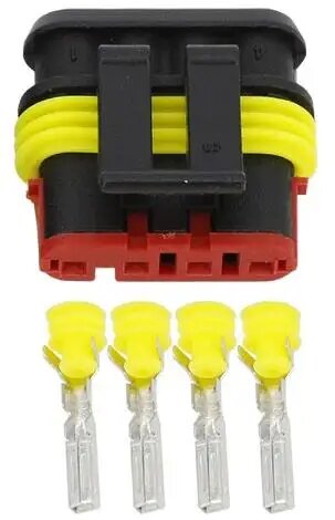 100 шт./лот Tyco 4-контактный Штекерный суперуплотнительный AMP с автоматическим запечатыванием штекера жгут проводов 282106-1 282088-1 100 pcs female