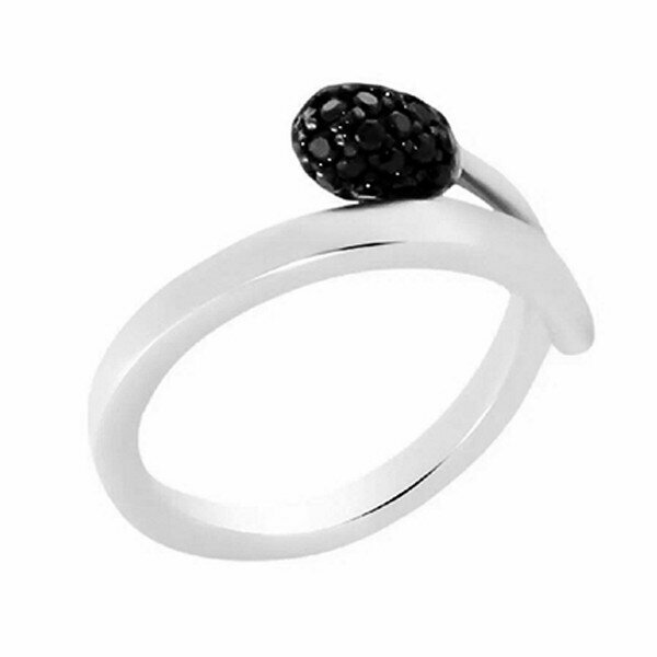 Кольцо, серебро, 925 проба, родирование, фианит