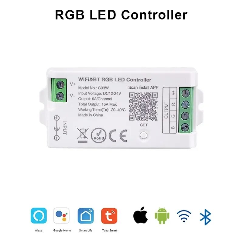 Tuya WiFi 2.4G RGB LED контроллер RGB Controller