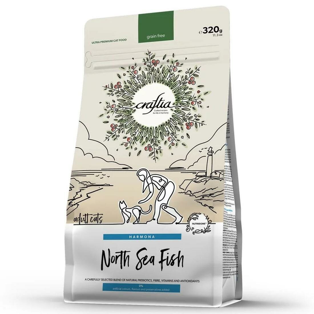 Сухой корм для кошек Craftia Harmona Adult Cat, с рыбой северного моря 320 г