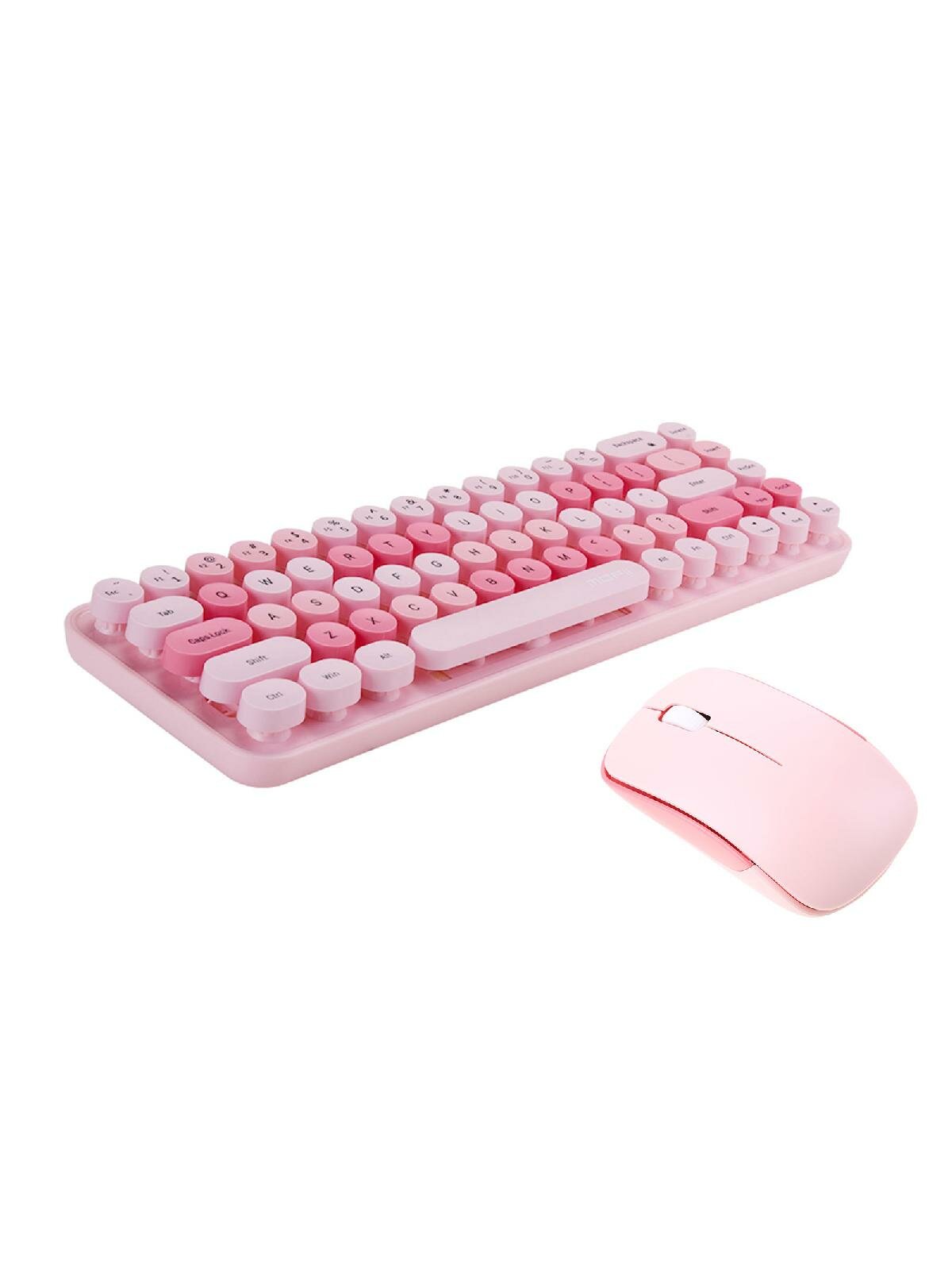 Keyboard Mouse Combo Mixed Color 2.4G Wireless Keyboard Mouse Set Circular Suspension for Key Cap for PC Laptop