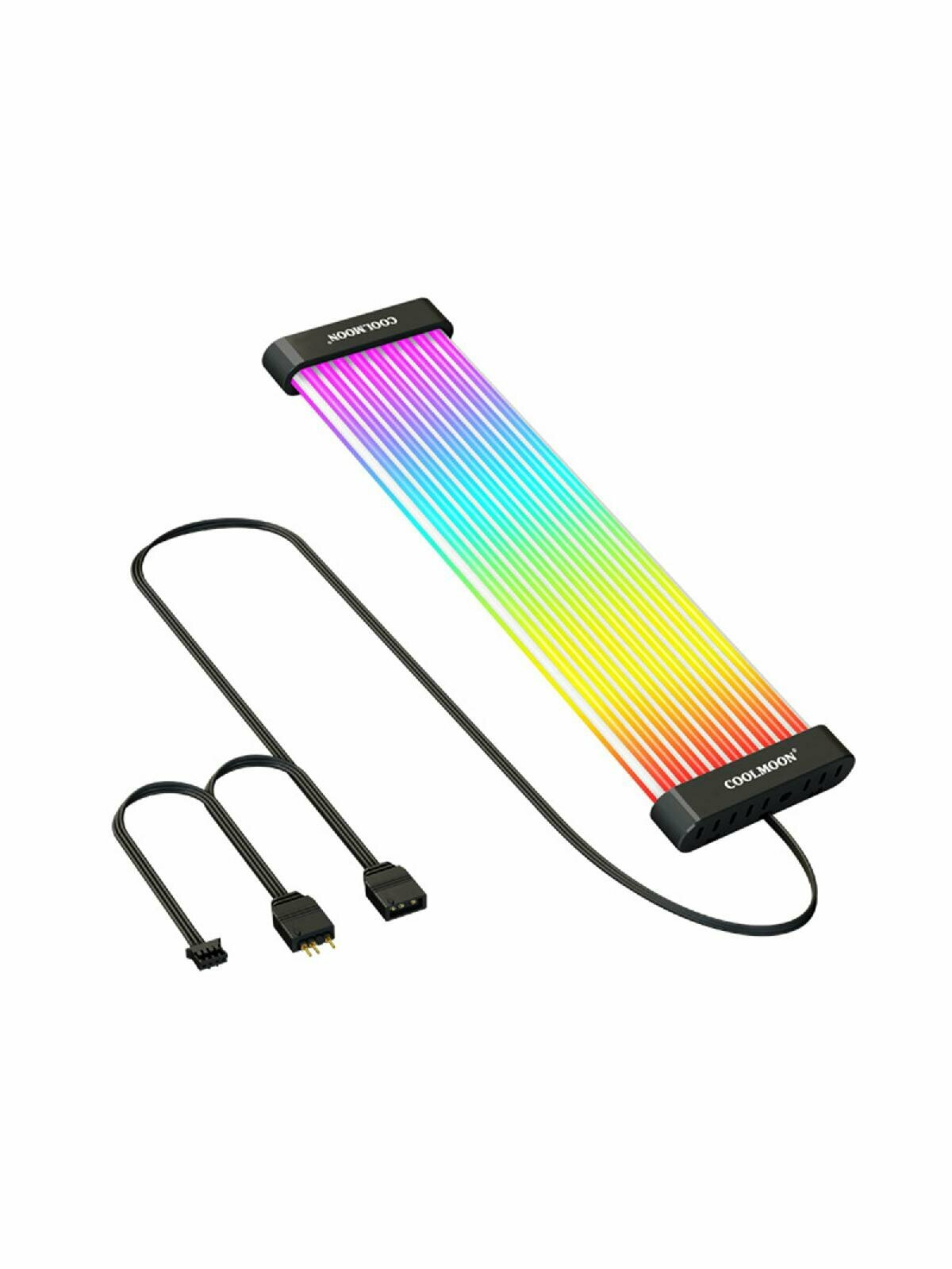 ARGB Illuminated Cable for Computer Graphics Card 8pin 24Pin Extension Line 5V3Pin Connector Soft Silicone 50cm