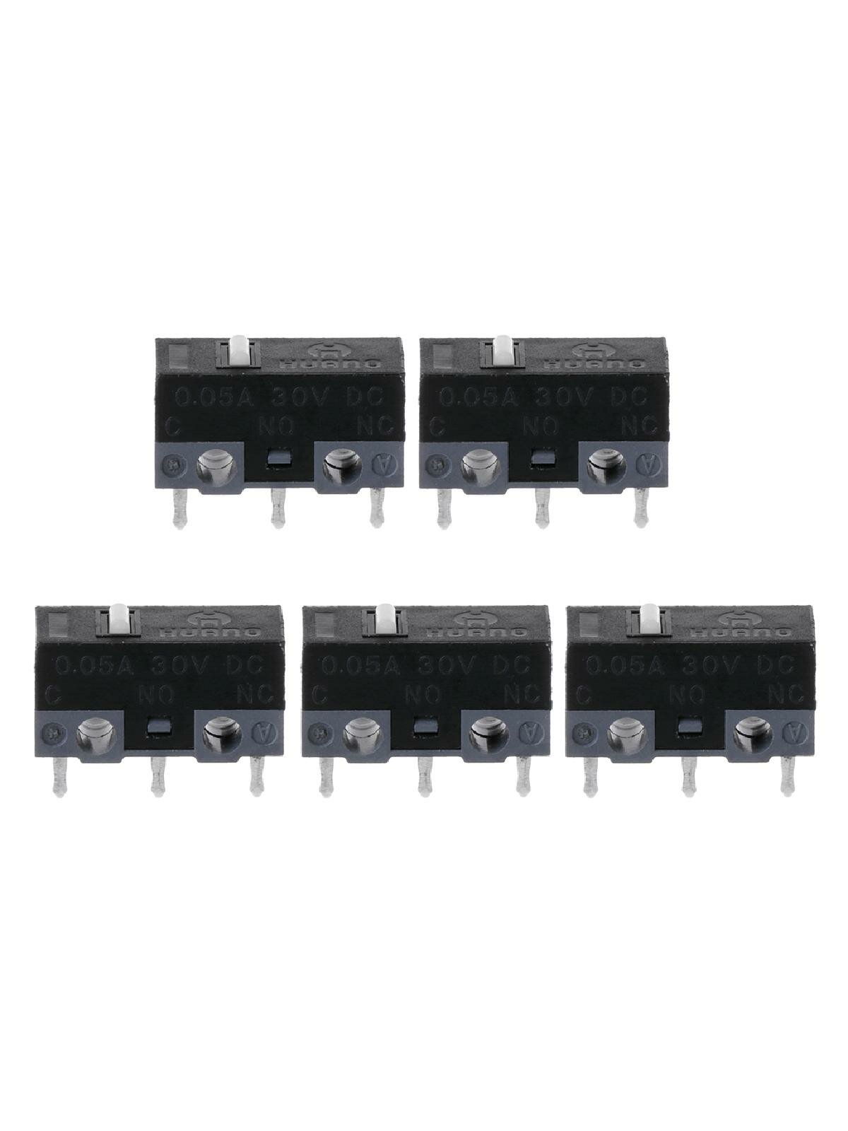 5Pcs Original HUANO Mouse Micro Switch Micro Button White/Blue/Pink/Yellow Dot Switches