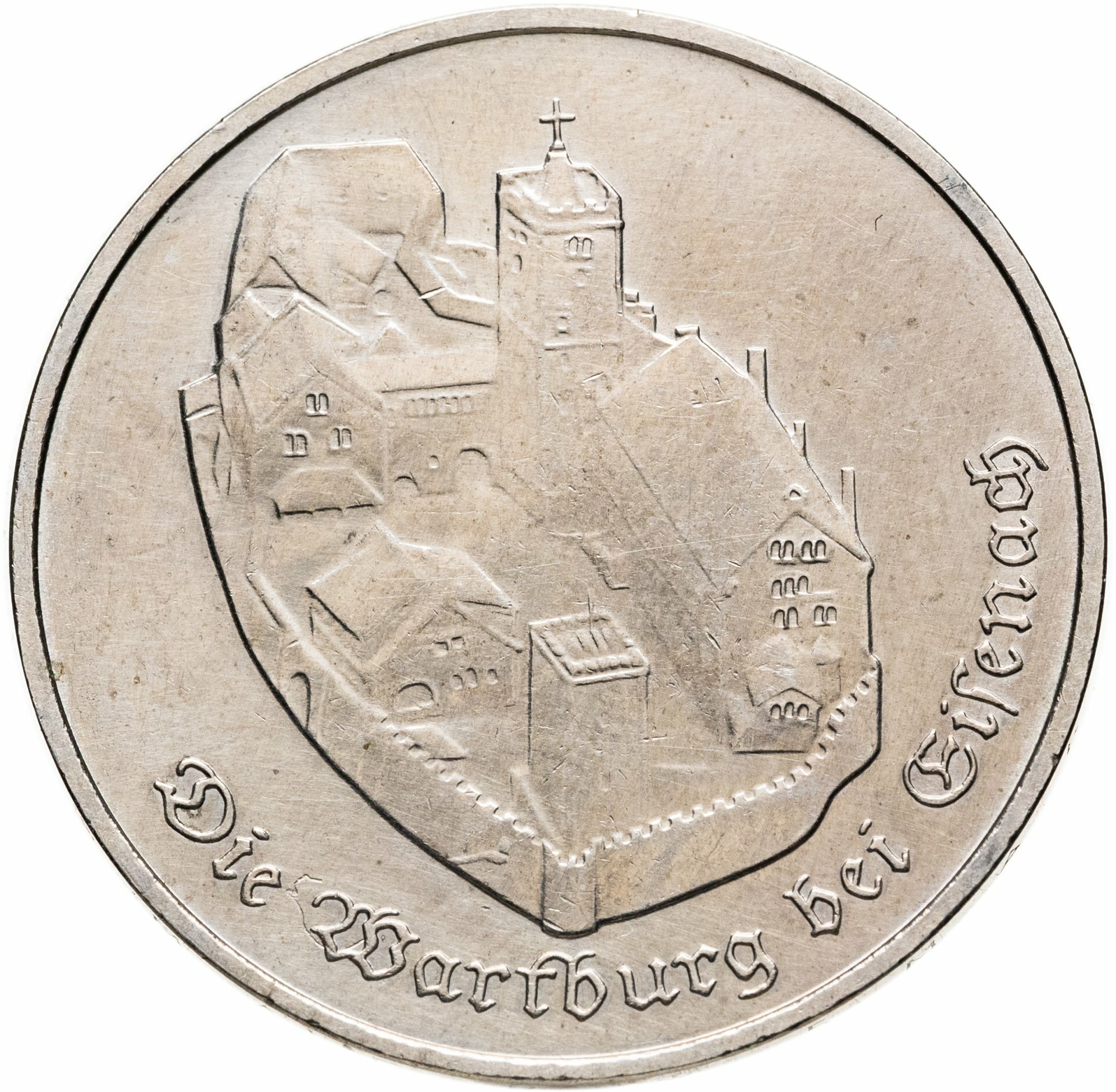 Германия ГДР 5 марок 1982 "Замок Вартбург", Медь, в сохранности UNC