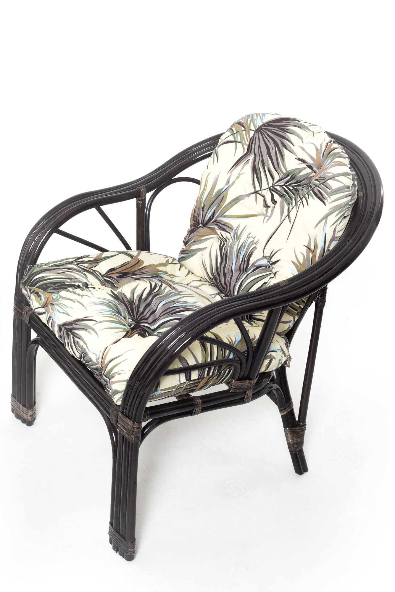 Комплект для отдыха VINOTTI 01/90Z (два кресла+столик) Цвет: темный коньяк, подушки пальмы