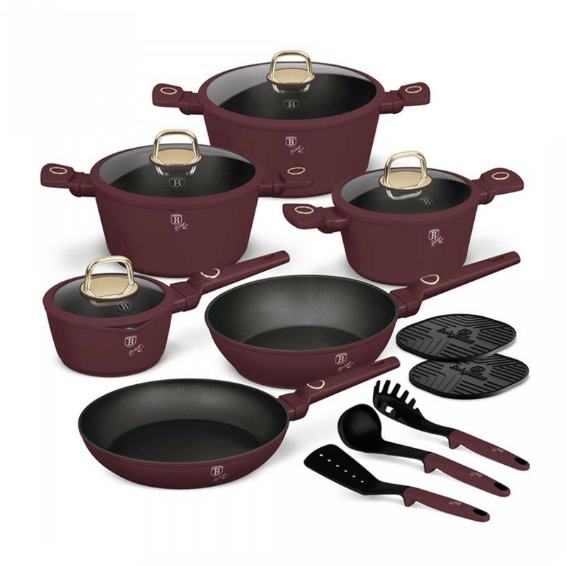 Berlinger Haus Набор посуды Leonardo 15 пр. антипригарное покрытие для индукционных плит (BH/8051)