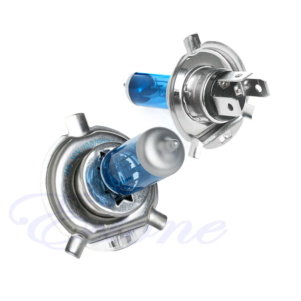 2Pcs 100W 12V 5000K Warm White H4 Halogen Bulb Light Car Headlight Lamp Bulbs