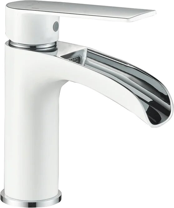 Смеситель для раковины Haiba HB13505-8 хром, белый, глянцевый, кран для ванной в раковину, из латуни, рычажный, с керамическим картриджем, с функцией экономии расхода