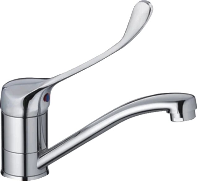 Смеситель для раковины Haiba HB54-2 хром, глянцевый, кран для ванной в раковину, из латуни, рычажный, с поворотным изливом, с керамическим картриджем, для инвалидов