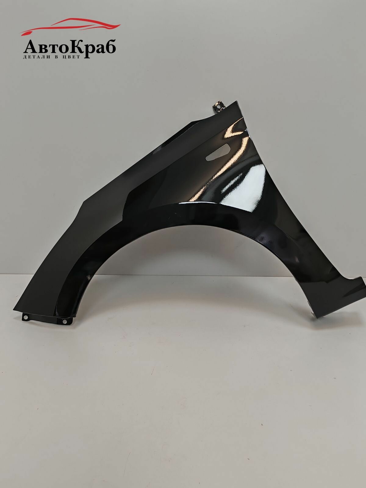 Крыло переднее левое с повторителем для Хендай Солярис 2 2017 - 2024 г. MZH - черный