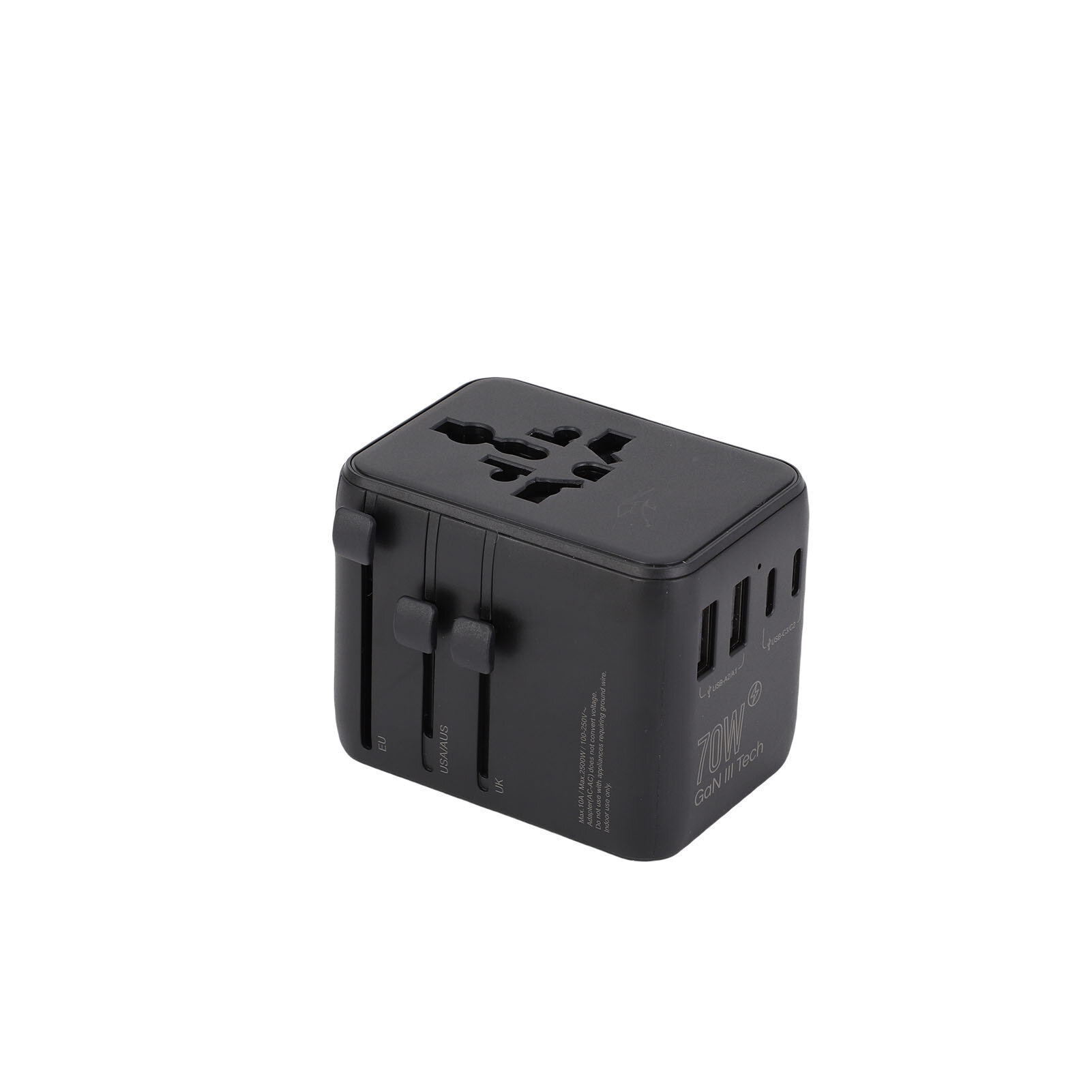 Универсальный дорожный адаптер PD 70 Вт, адаптер для быстрой зарядки, адаптер питания, зарядное устройство с портами USB C, USB A для телефона, планшета, ноутбука