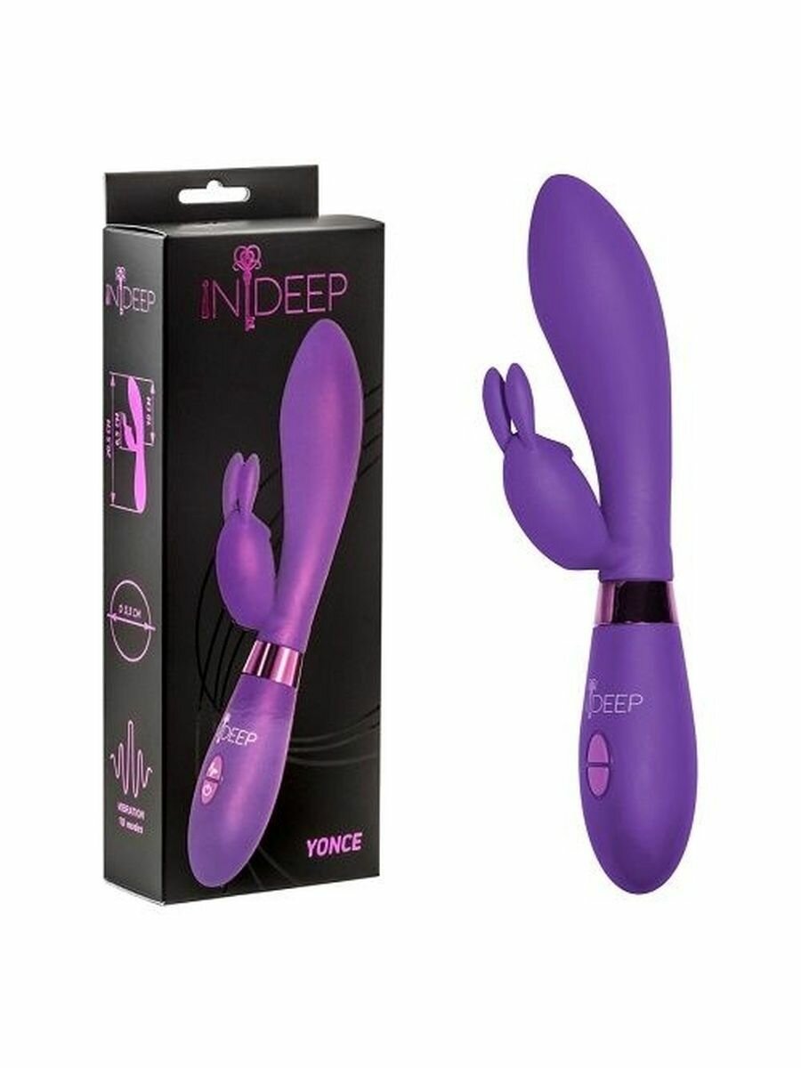 Вибратор для женщин, Вагинальный вибратор с клиторальным стимулятором Yonce Purple, Кролик