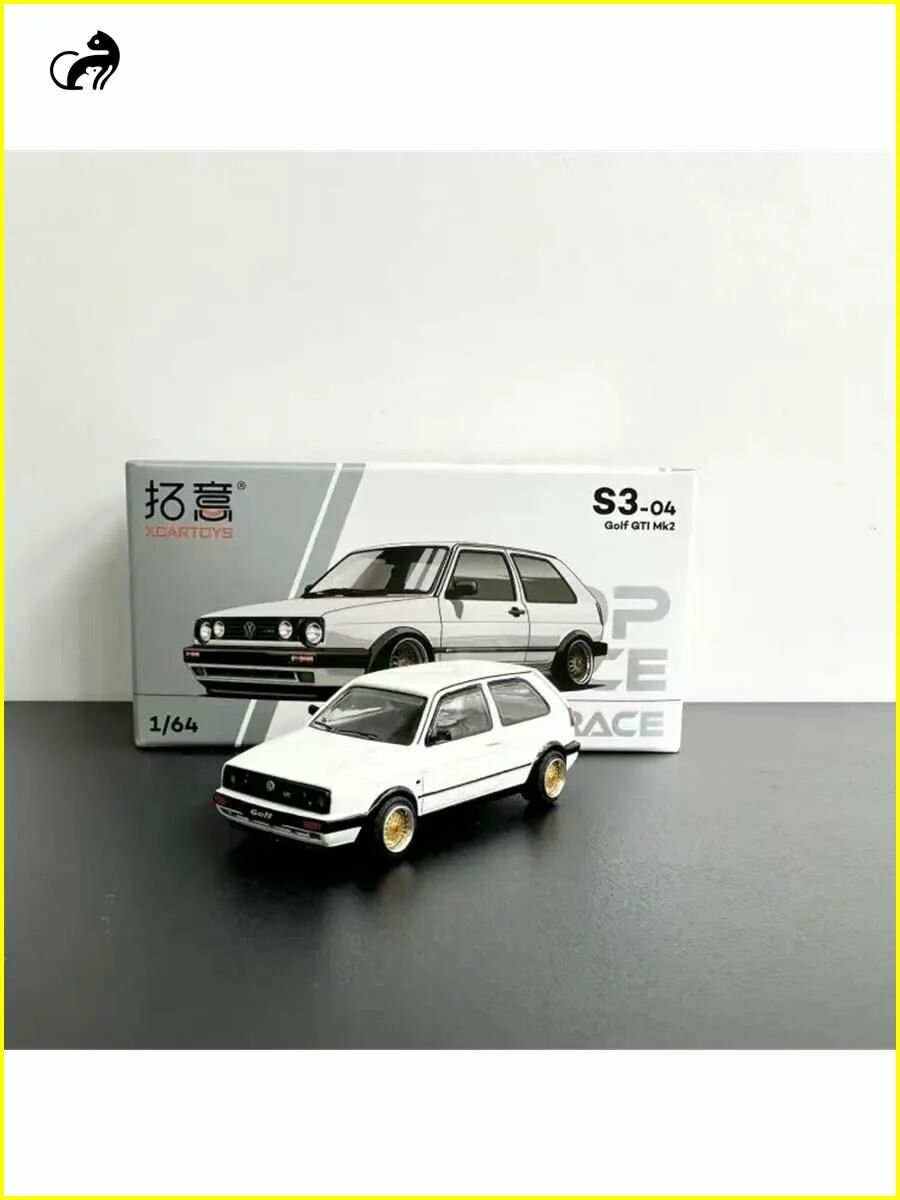 Детская игрушечная машинка модель Xcartoys1:64 golf GTI Mk2S3-04 белый