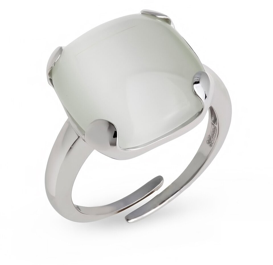 Кольцо Zoccai, серебро, 925 проба, родирование, агат