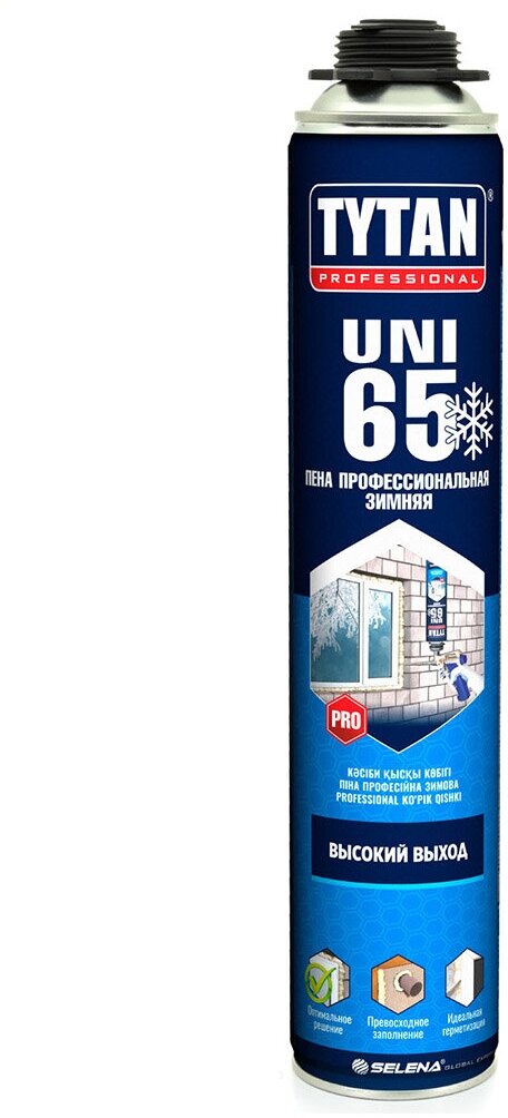 Пена монтажная профессиональная Tytan 65 Uni, 750мл, зимняя, Tytan Professional