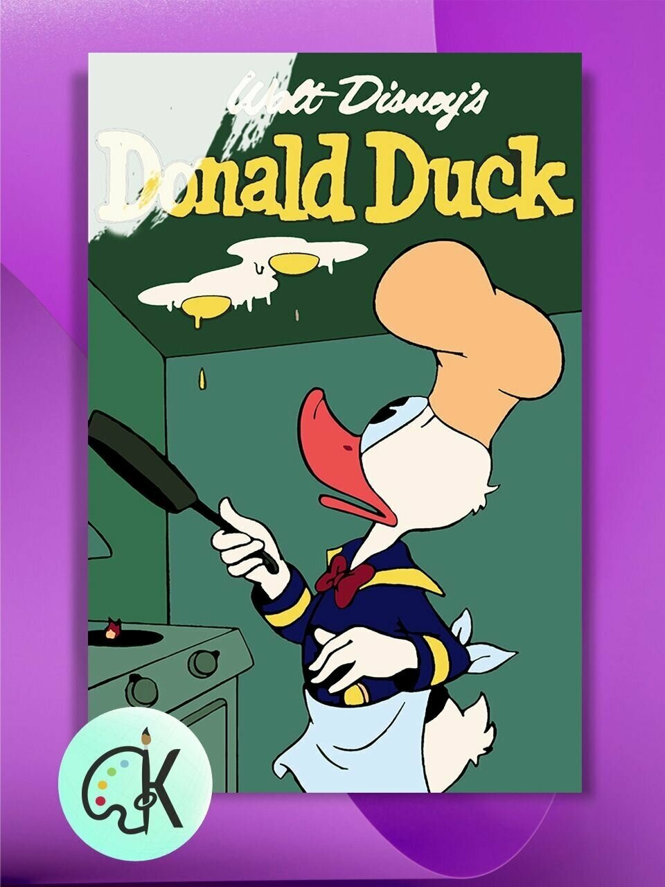 Картина по номерам на холсте Дональд Дак повар, 40 х 60 см