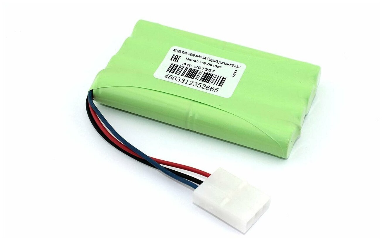 Аккумулятор Ni-Mh 9.6V 2400 mAh AA Flatpack разъем KET-3P (4+4)