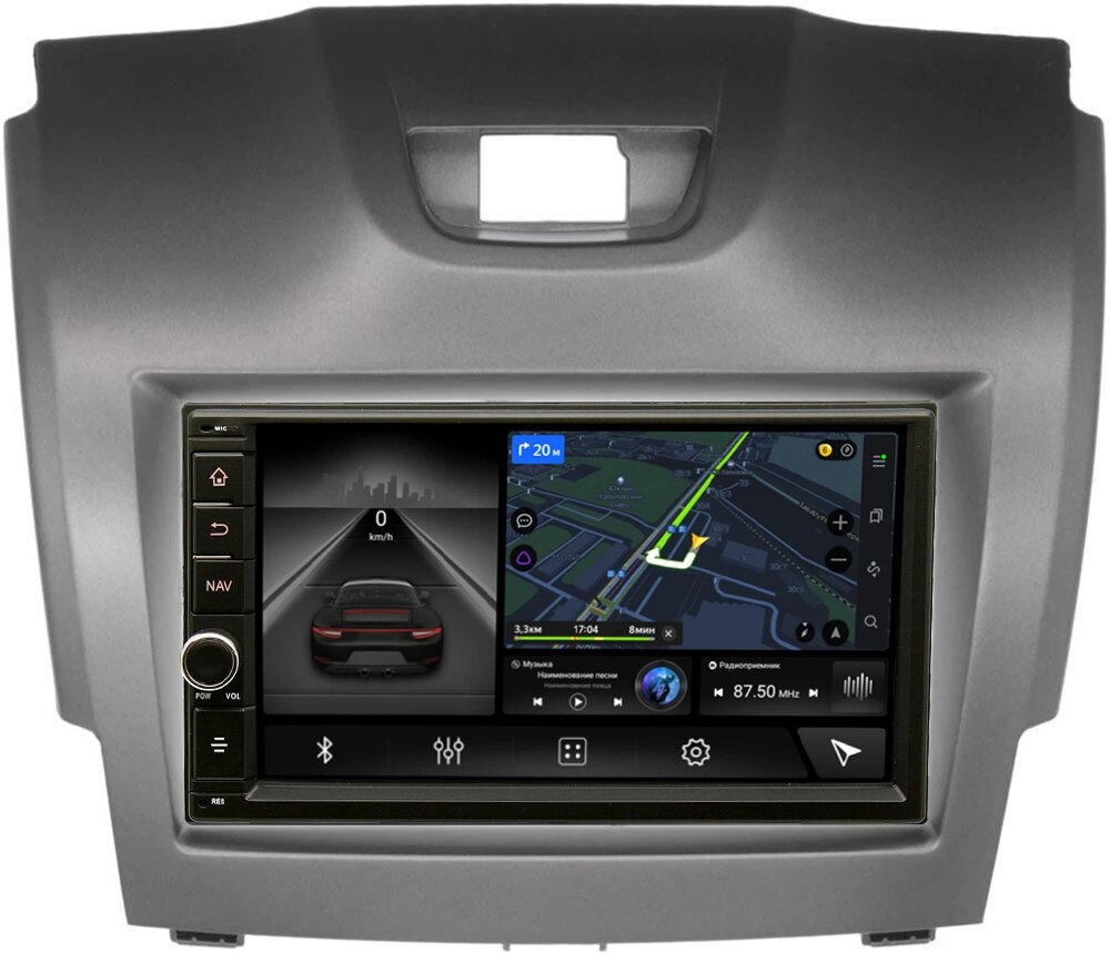 Штатная магнитола Isuzu D-Max 2 2012-2020 (серая) Canbox GTR056-RP-11-293-208 Android 10 (4/64, DSP, IPS, Carplay) С крутилкой