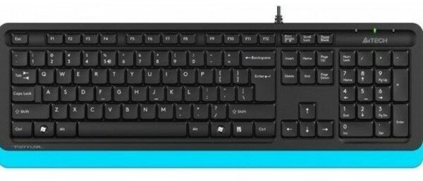 Клавиатура проводная A4Tech Fstyler FK10, USB, черный/синий