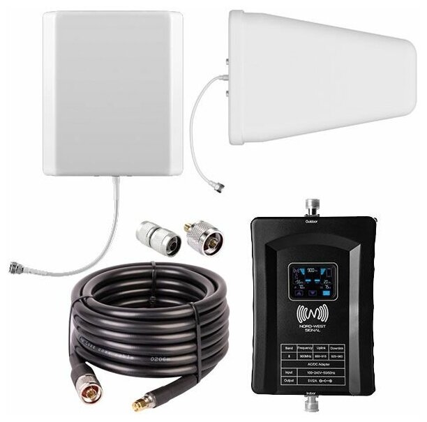Комплект для усиления сотовой связи GSM 3G 4G 1800/2100 МГц