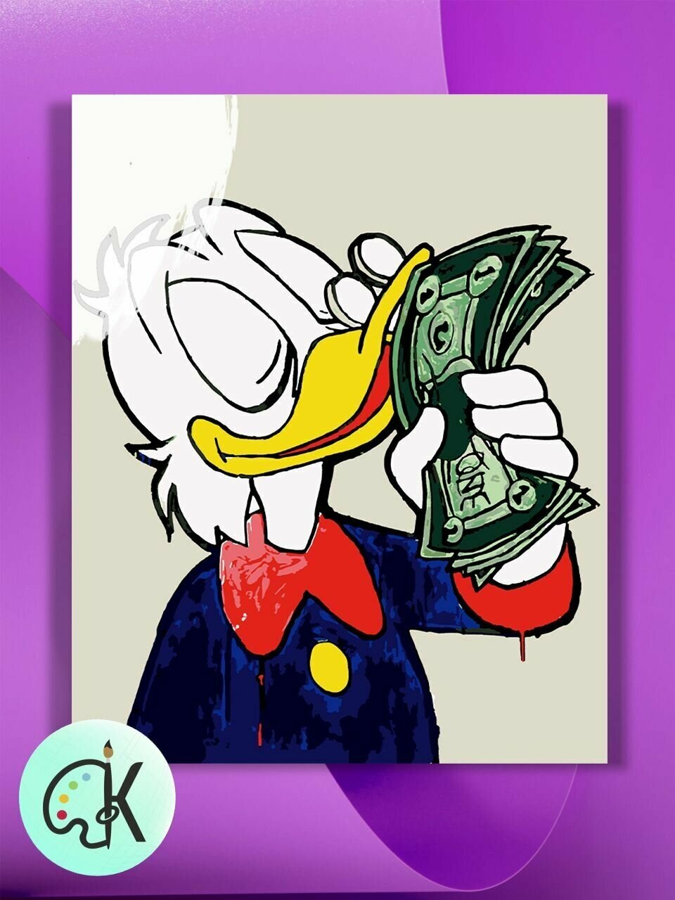 Картина по номерам КУЛЬТУРА ЦВЕТА Скрудж Макдак и деньги 2