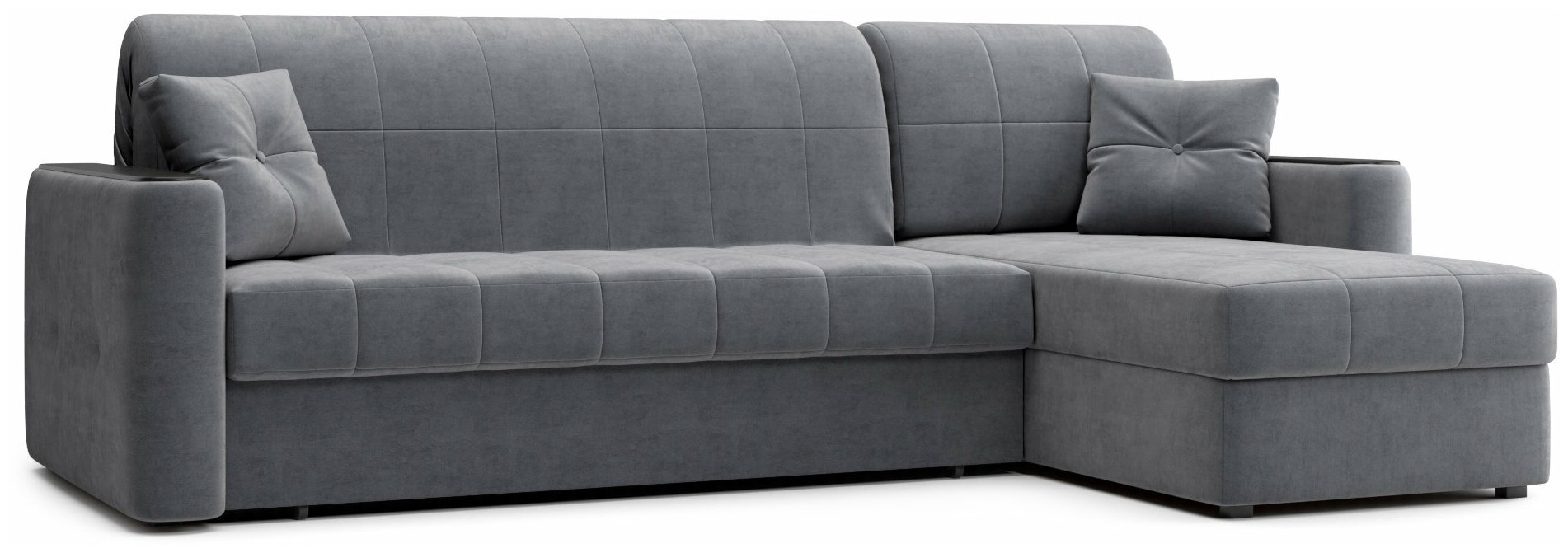 Ницца угловой универсал 1.8 - Velutto 32 серый/накладка венге