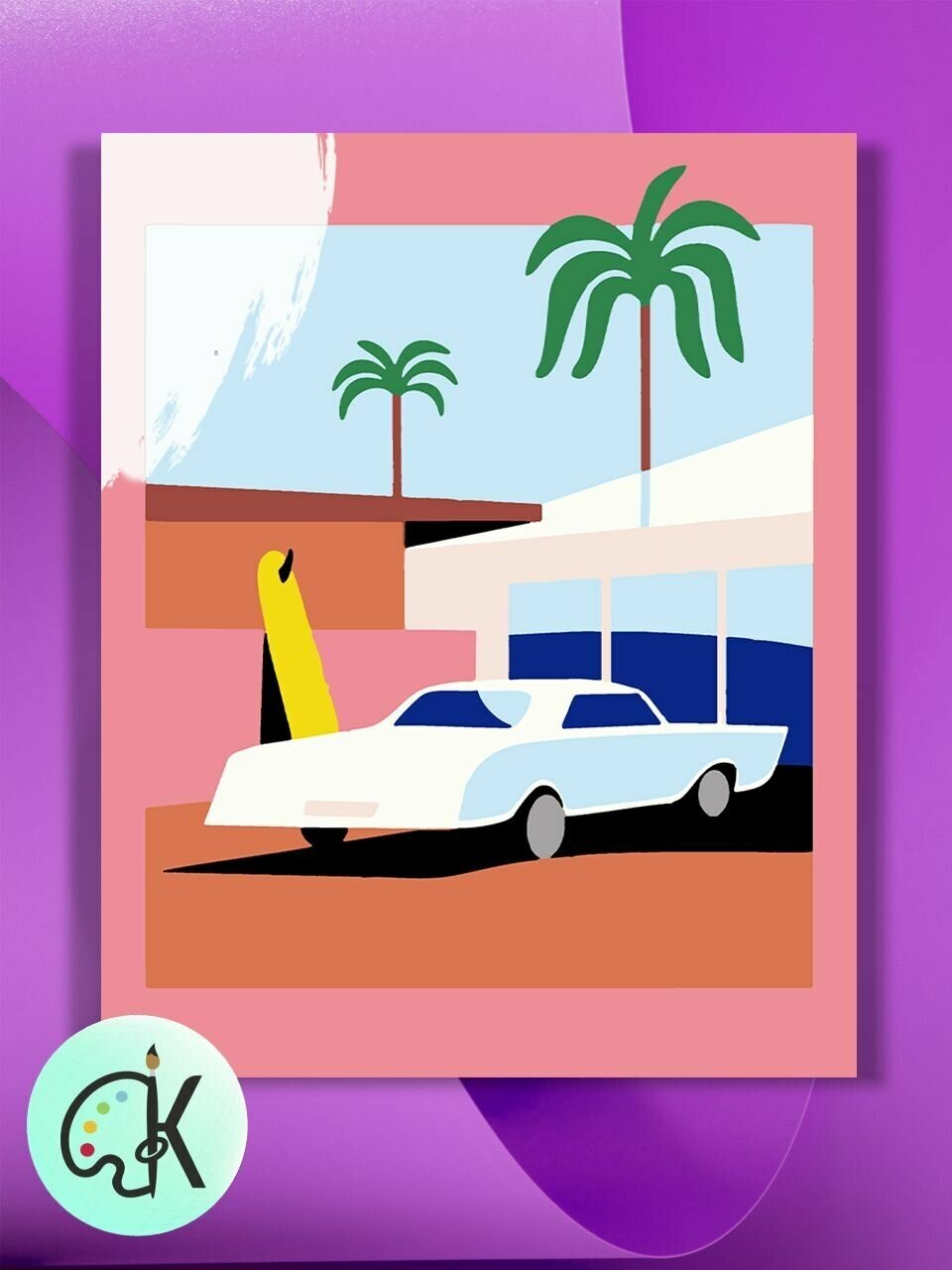 Картина по номерам на холсте Минимализм - Кадиллак, 30 х 40 см