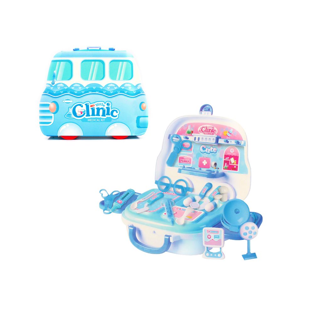 Набор доктора детский "Little Clinic", голубой (24 предмета), чемодан