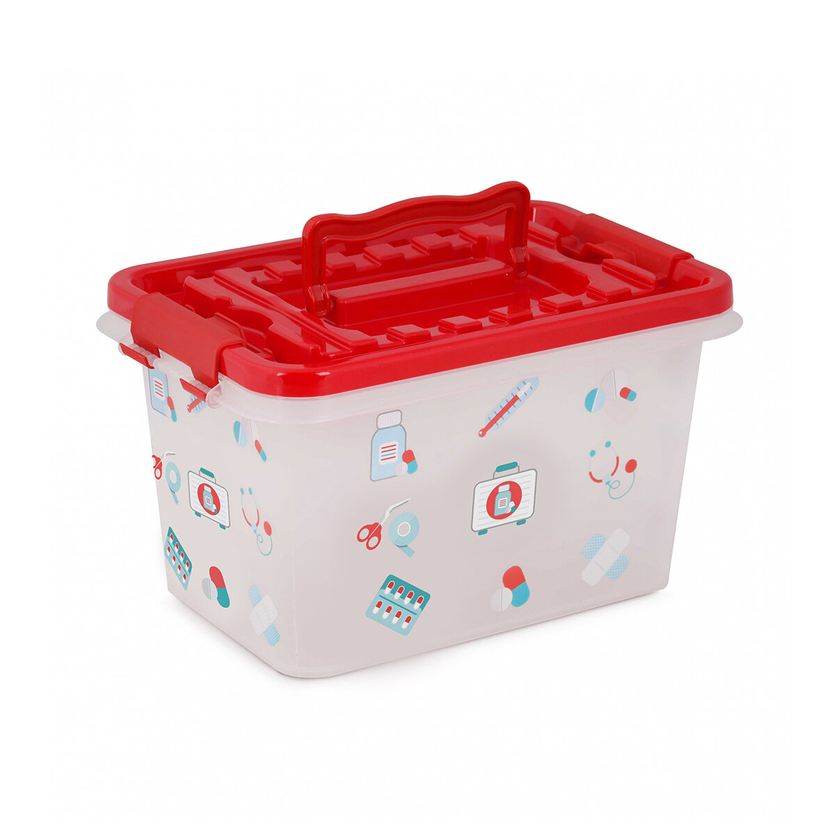 Аптечка пластиковая Альтернатива Доктор +, с ручкой и декором, 26 x 17 x 14 см, белая