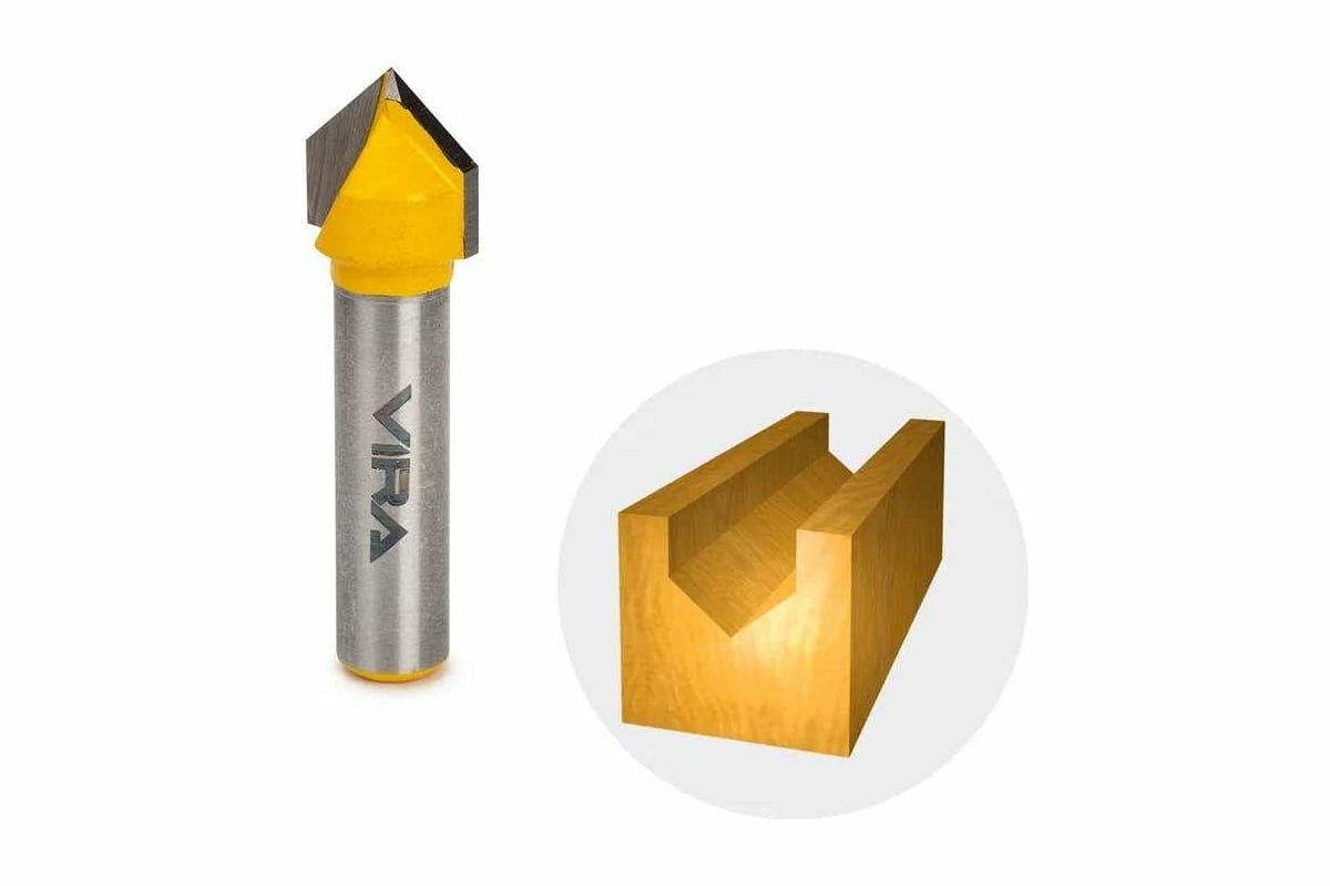 VIRA Фреза пазовая галтельная V-образная 90 градусов 12.7 х 12.7 мм хвостовик 8 мм 553362