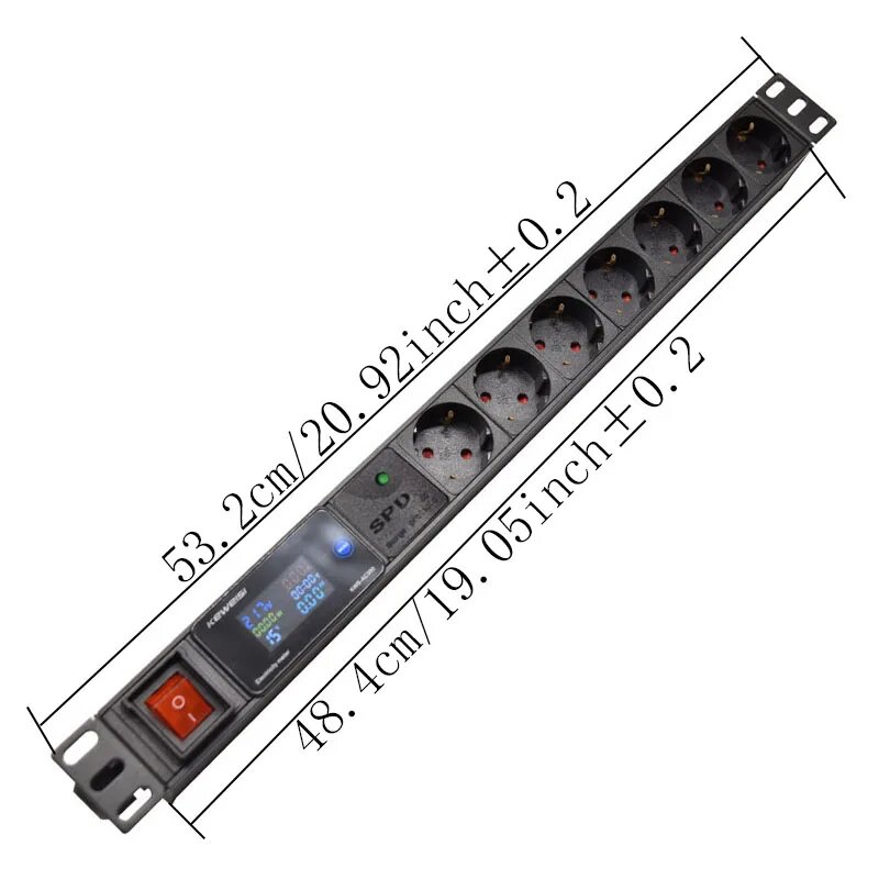 PDU Snowman Moon 16A 3500W 2 м 7 Socket, EU Plug